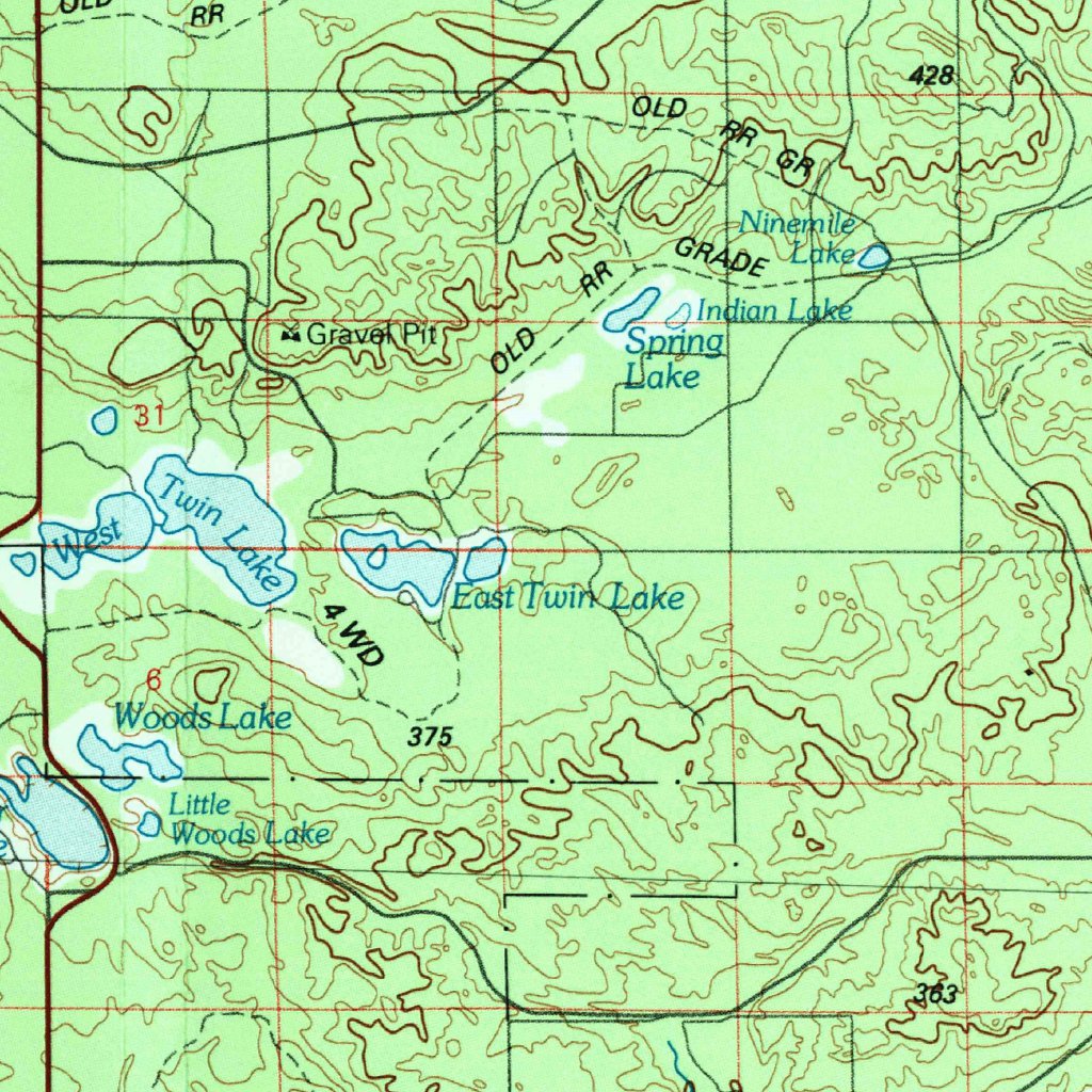 Houghton Lake, MI (1983, 100000-Scale) Map by United States Geological ...