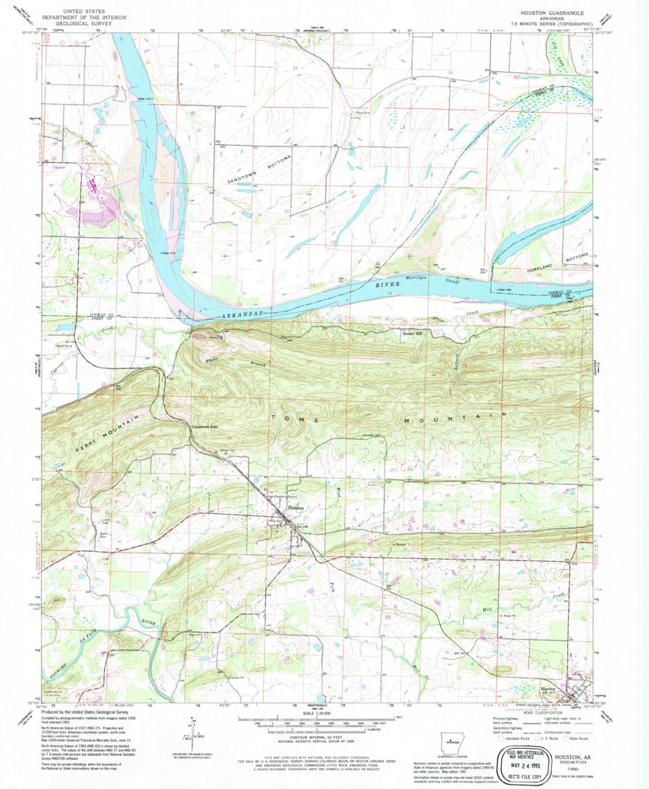 Houston, AR (1990, 24000-Scale) Map by United States Geological Survey ...