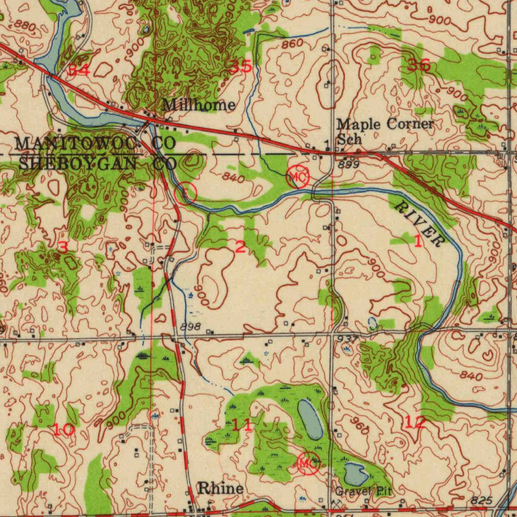 Howards Grove, WI (1954, 62500-Scale) Map by United States Geological ...