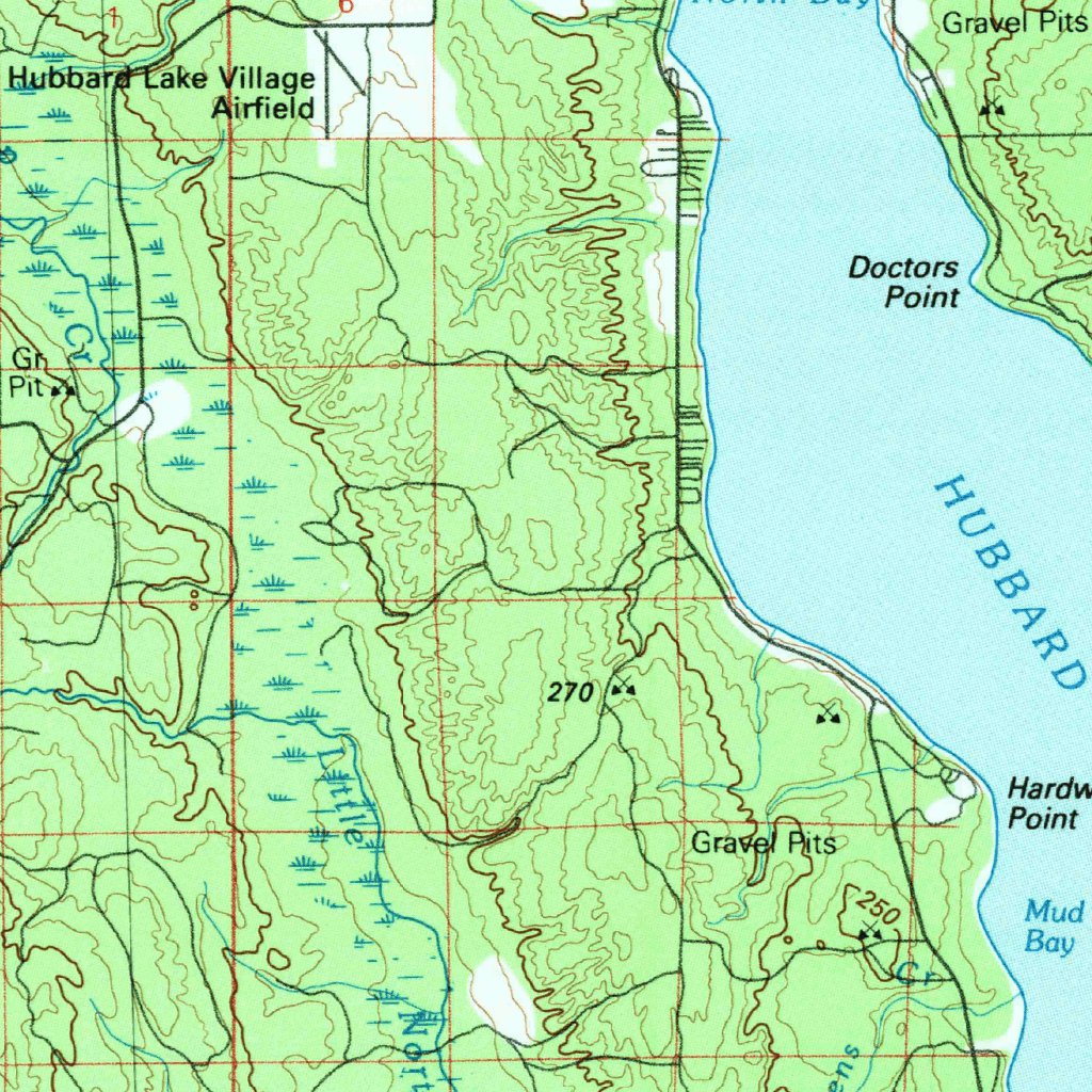 Hubbard Lake, MI (1983, 100000-Scale) Map by United States Geological ...