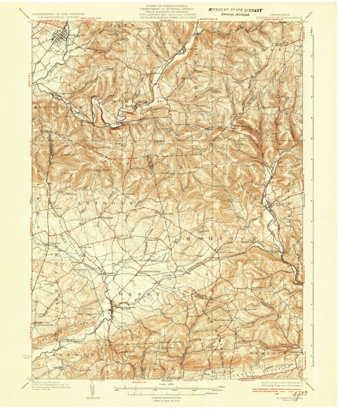 Hughesville, PA (1935, 62500-Scale) Map by United States Geological ...