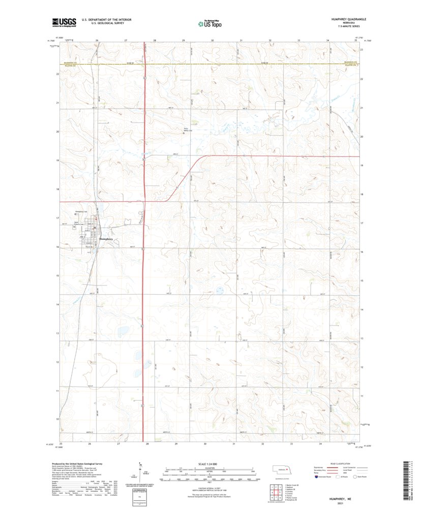 Humphrey, NE (2021, 24000-Scale) Map by United States Geological Survey ...