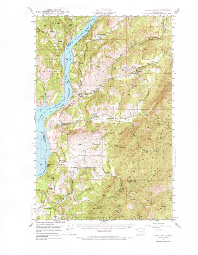 Hunters, WA (1948, 62500-Scale) Map by United States Geological Survey ...
