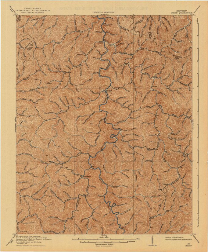 Hyden, KY (1919, 62500-Scale) Map by United States Geological Survey ...
