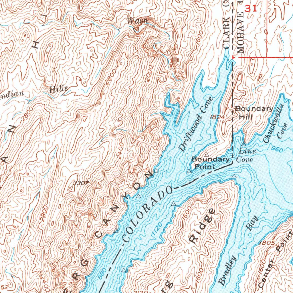 Iceberg Canyon, NV-AZ (1953, 62500-Scale) Map by United States ...