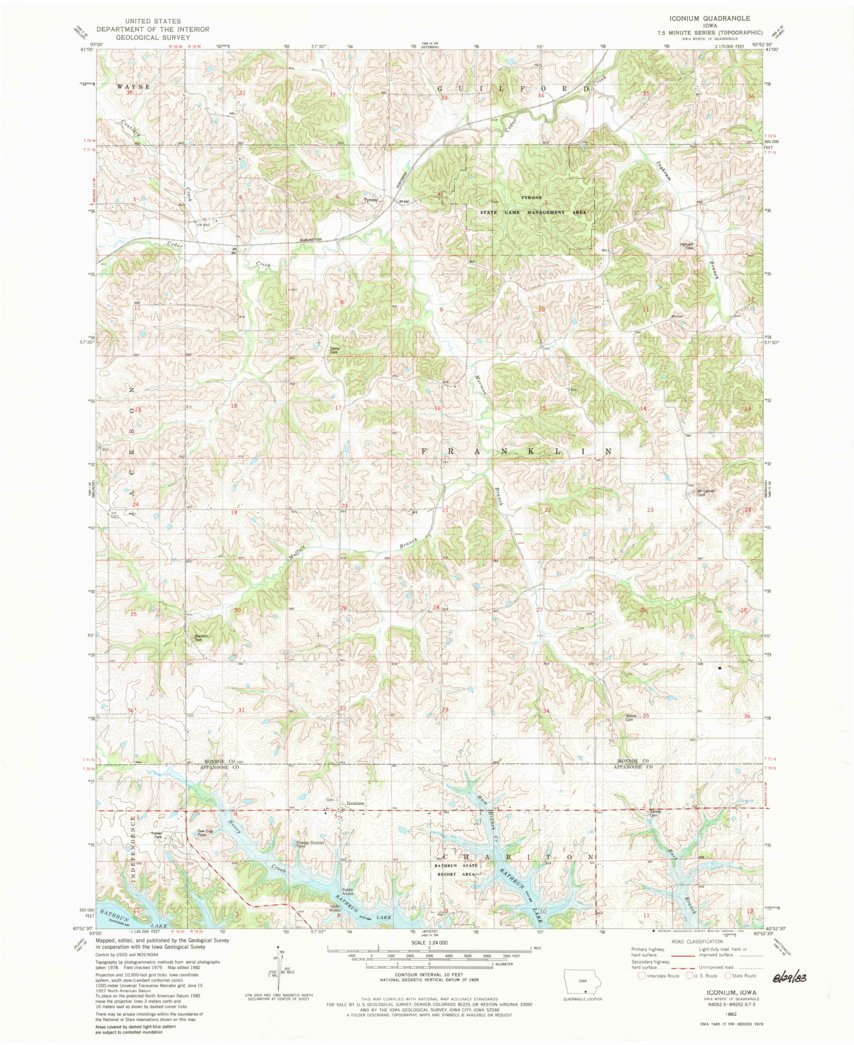 Iconium, IA (1982, 24000-Scale) Map by United States Geological Survey ...