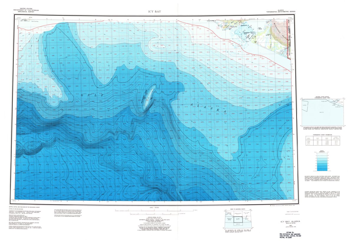 Icy Bay, AK (1961, 250000-Scale) Map by United States Geological Survey ...