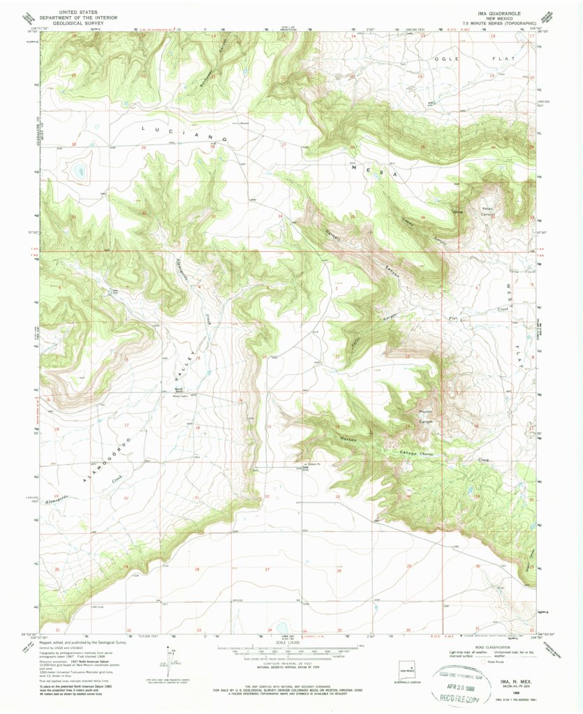 Ima, NM (1968, 24000-Scale) Map by United States Geological Survey ...