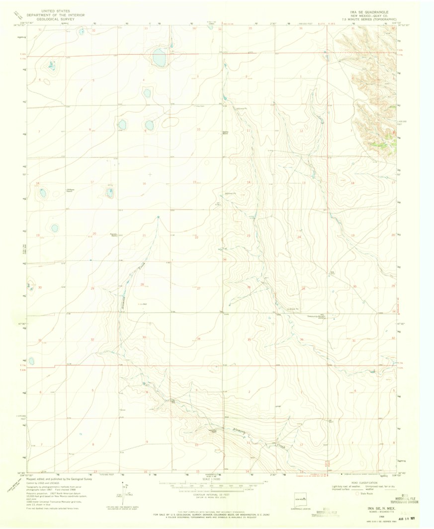 Ima SE, NM (1968, 24000-Scale) Map by United States Geological Survey ...