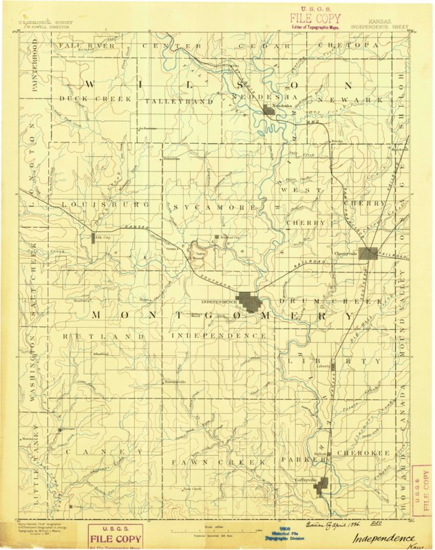 Independence, KS (1886, 125000-Scale) Map by United States Geological ...