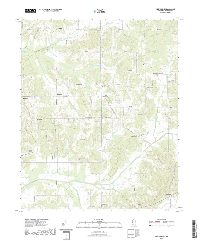 Independence, MS (2021, 24000-Scale) Map by United States Geological ...