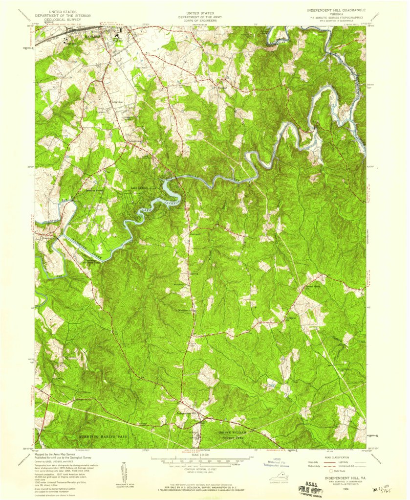 Independent Hill, VA (1956, 24000-Scale) Map by United States ...