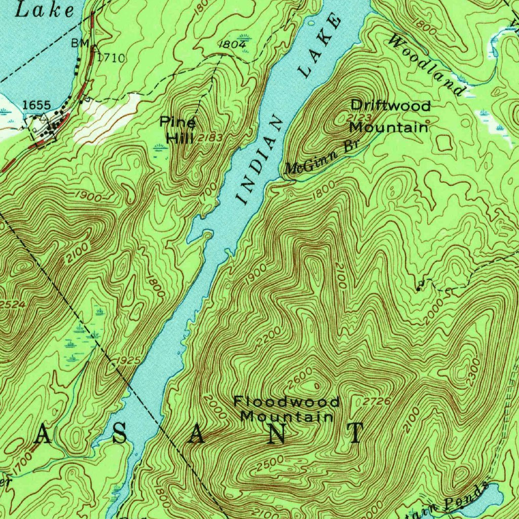 Indian Lake, NY (1954, 62500-Scale) Map by United States Geological ...