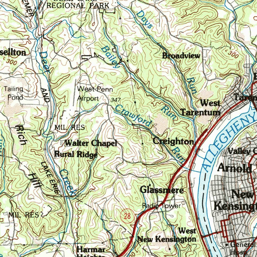 Indiana, PA (1983, 100000-Scale) Map by United States Geological Survey ...