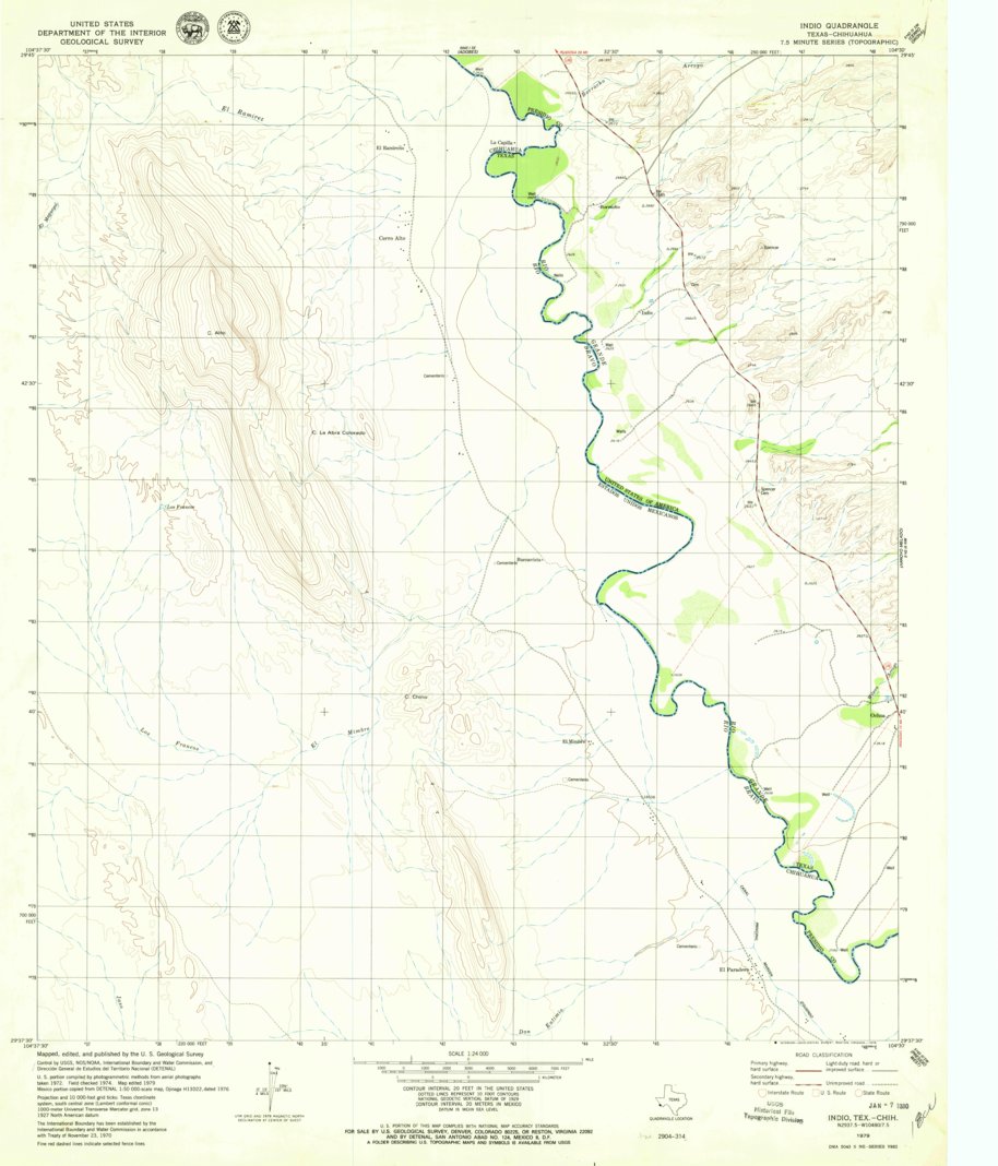 Indio, TX (1979, 24000-Scale) Map by United States Geological Survey ...