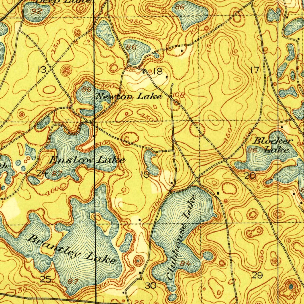 Interlachen, FL (1916, 62500-Scale) Map by United States Geological ...
