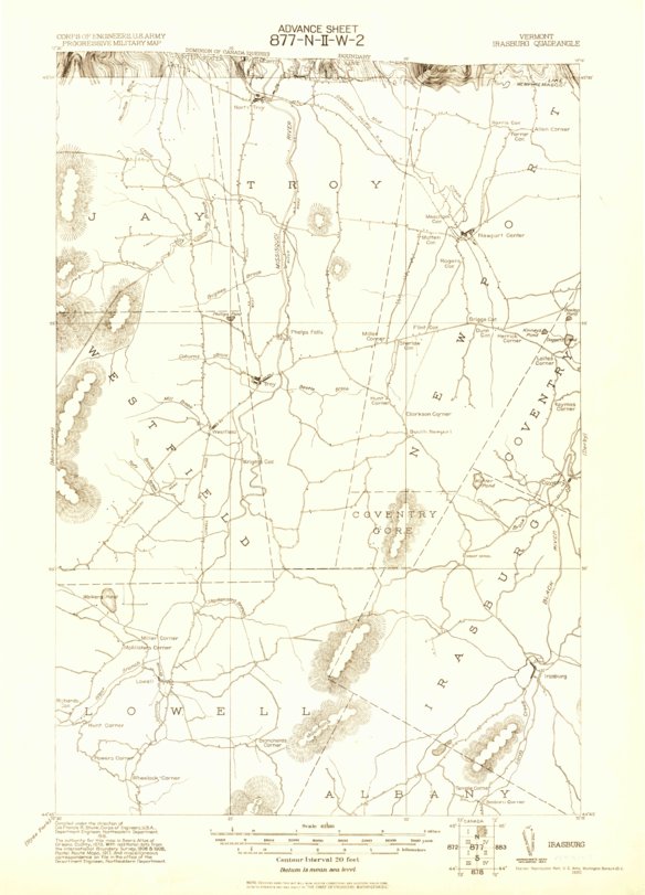 Irasburg, VT (1920, 62500-Scale) Map by United States Geological Survey ...