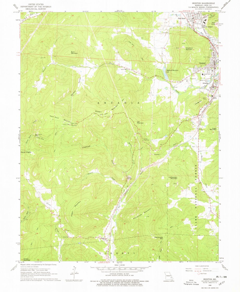Ironton, MO (1968, 24000-Scale) Map by United States Geological Survey ...