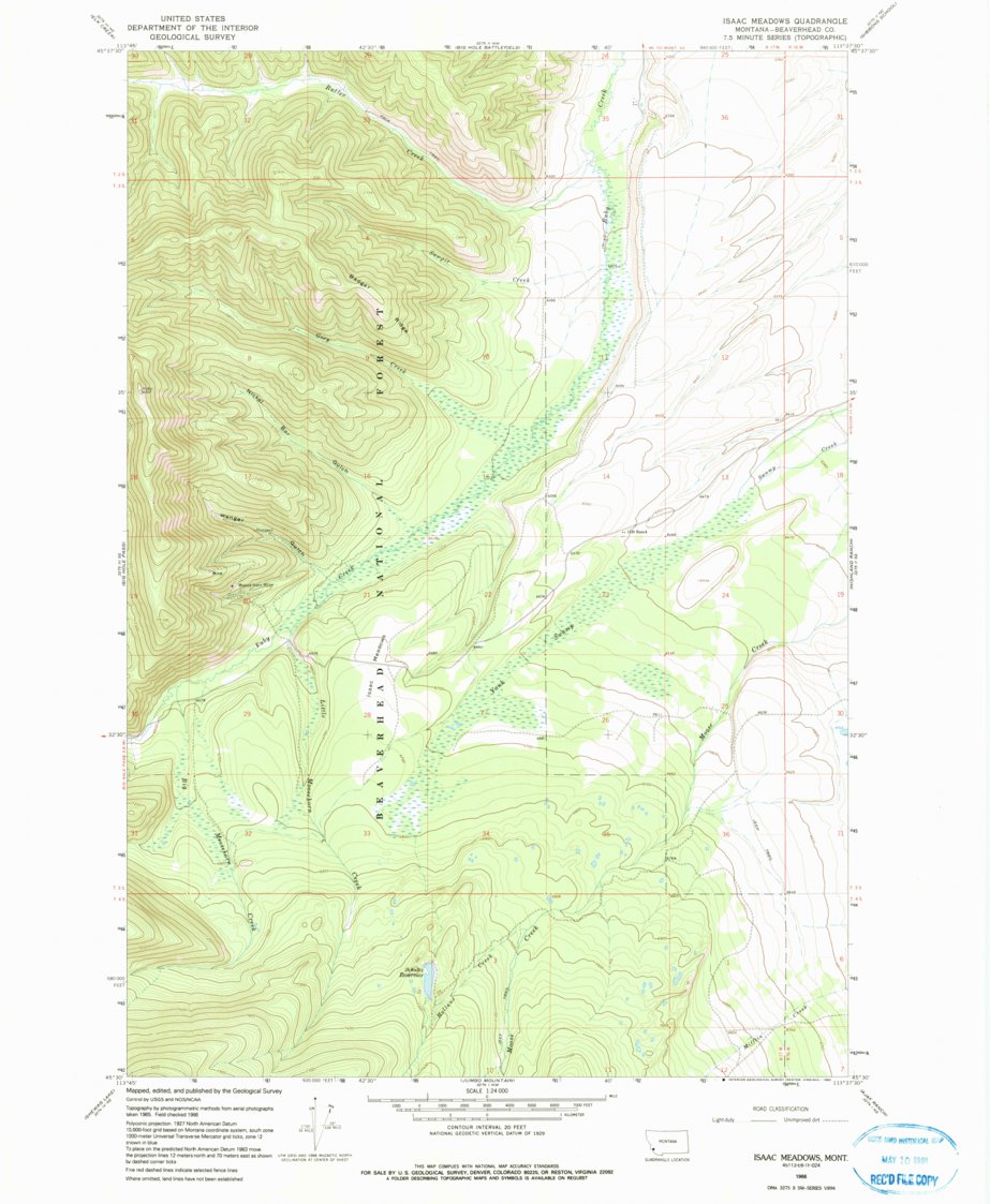 Isaac Meadows, MT (1966, 24000-Scale) Map by United States Geological ...