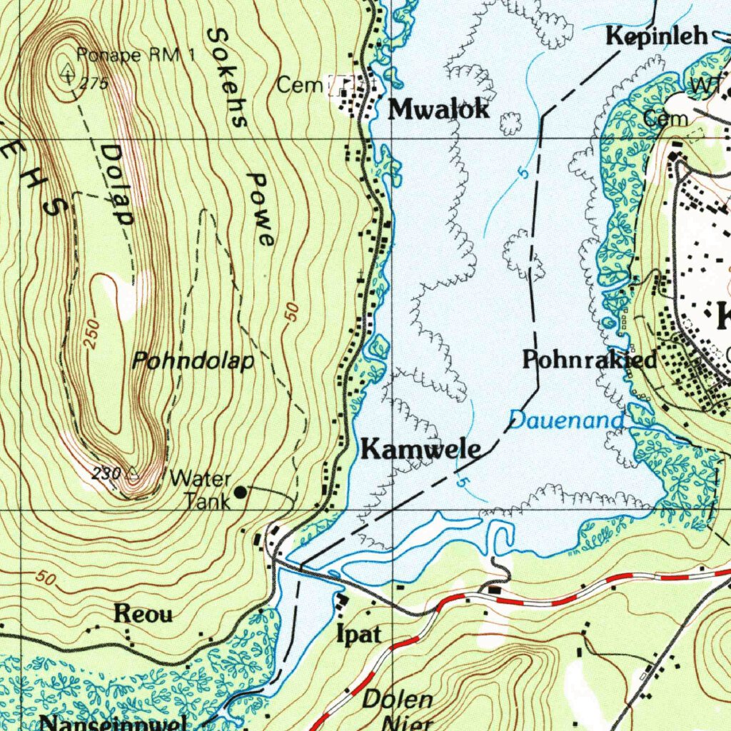 Island Of Pohnpei (North Half), FM (1983, 25000-Scale) Map by United ...