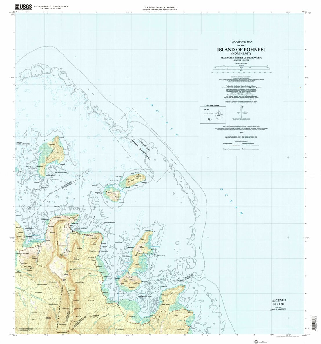 Island Of Pohnpei (Northeast), FM (2001, 25000-Scale) Map by United ...