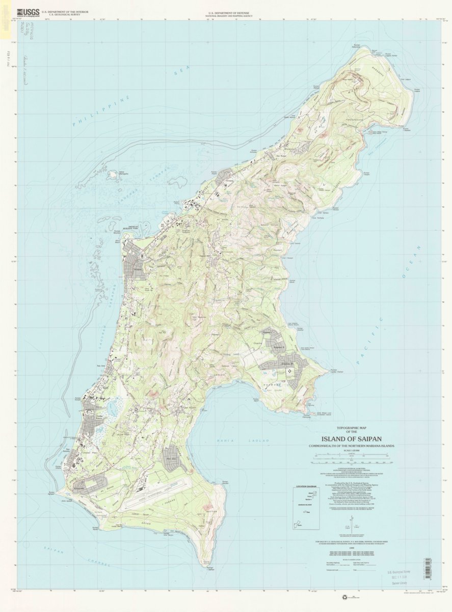Island Of Saipan, MP (1999, 25000-Scale) Map by United States ...