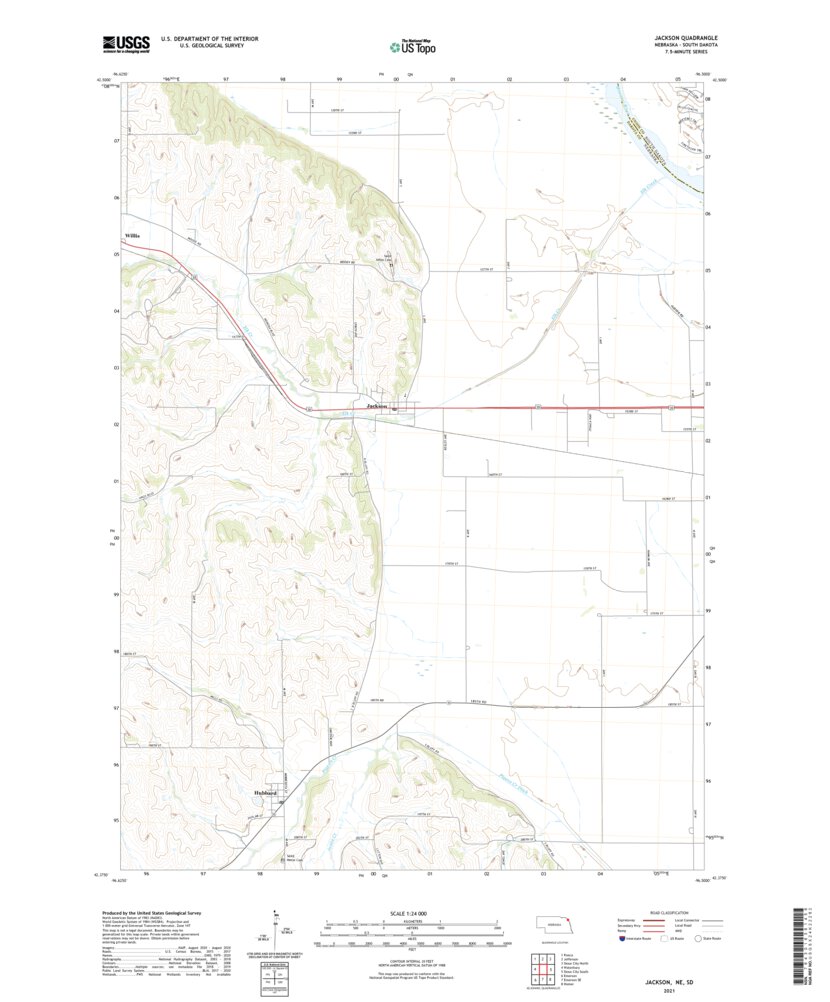 Jackson, NE (2021, 24000-Scale) Map by United States Geological Survey ...