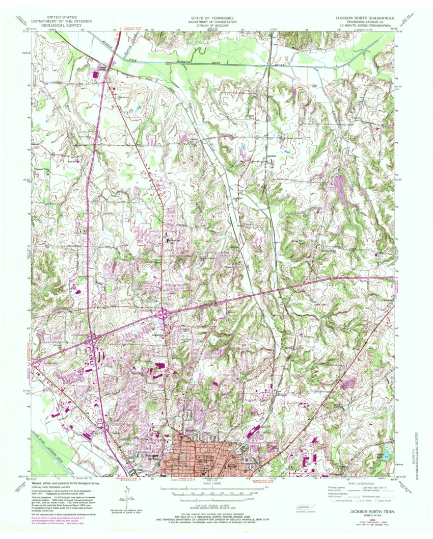 Jackson North, TN (1950, 24000-Scale) Map by United States Geological ...
