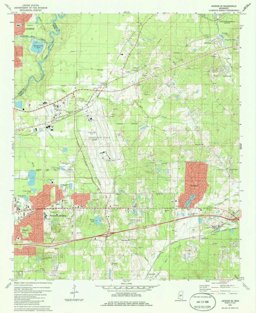 Jackson SE, MS (1980, 24000-Scale) Map by United States Geological ...