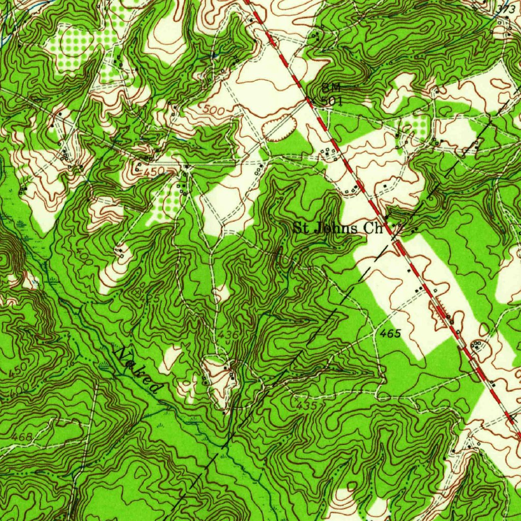 Jackson Springs, NC (1957, 62500-Scale) Map by United States Geological ...