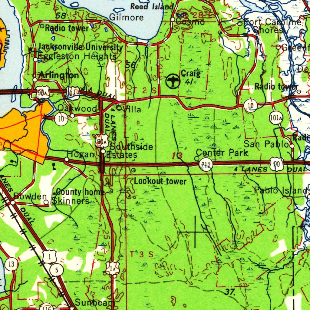 Jacksonville, FL-GA (1960, 250000-Scale) Map by United States ...