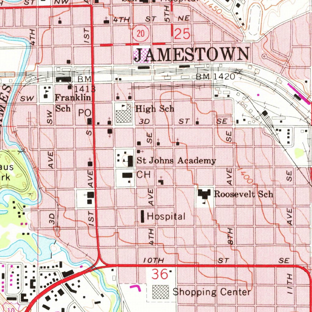 Jamestown, ND (1966, 24000-Scale) Map by United States Geological ...