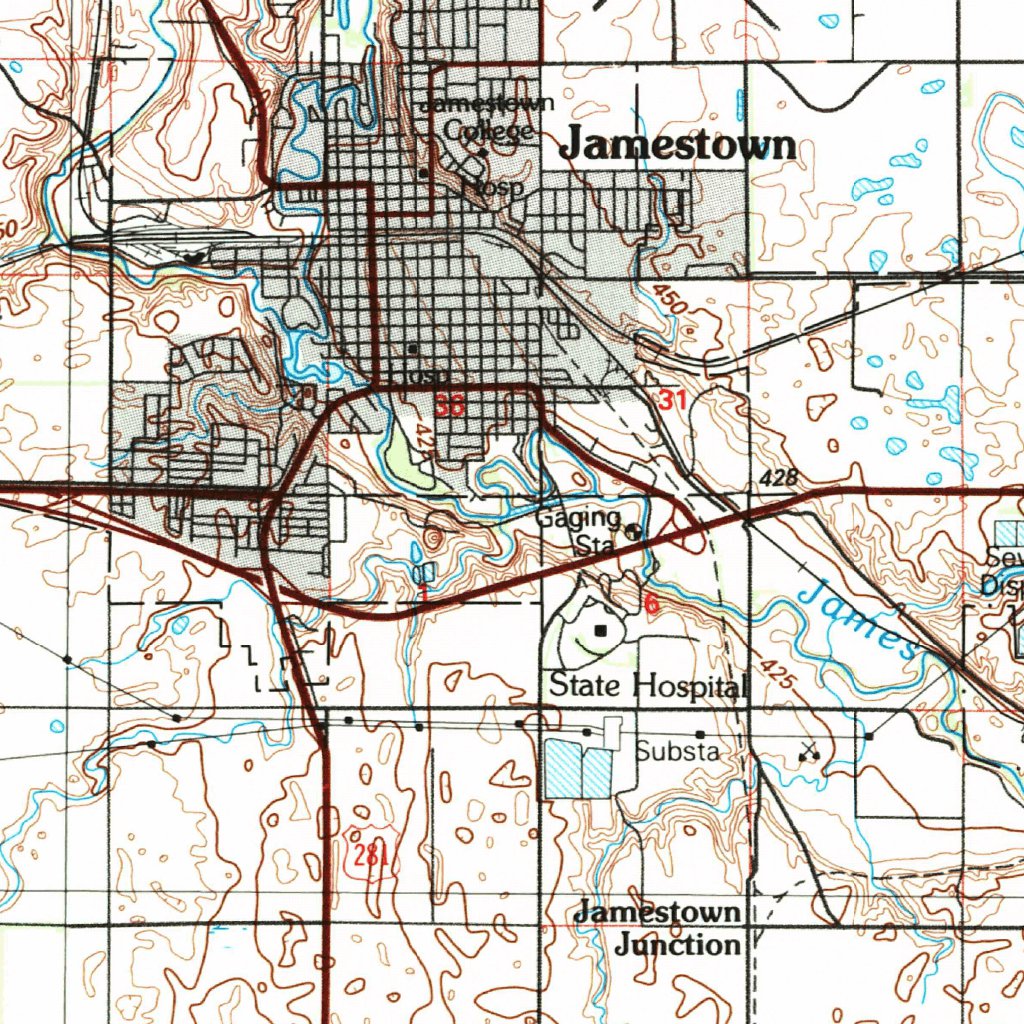Jamestown, ND (1986, 100000-Scale) Map by United States Geological ...
