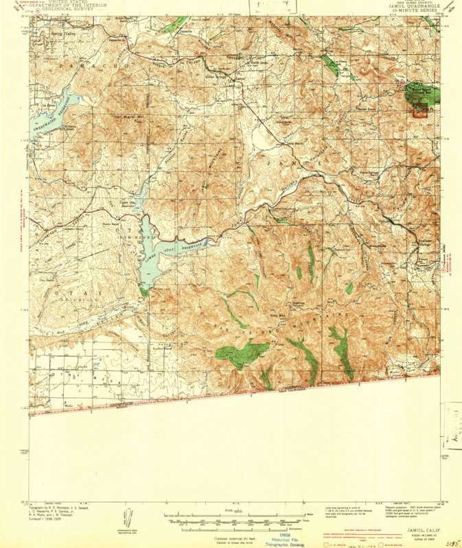 Jamul, CA (1943, 62500-Scale) Map by United States Geological Survey ...