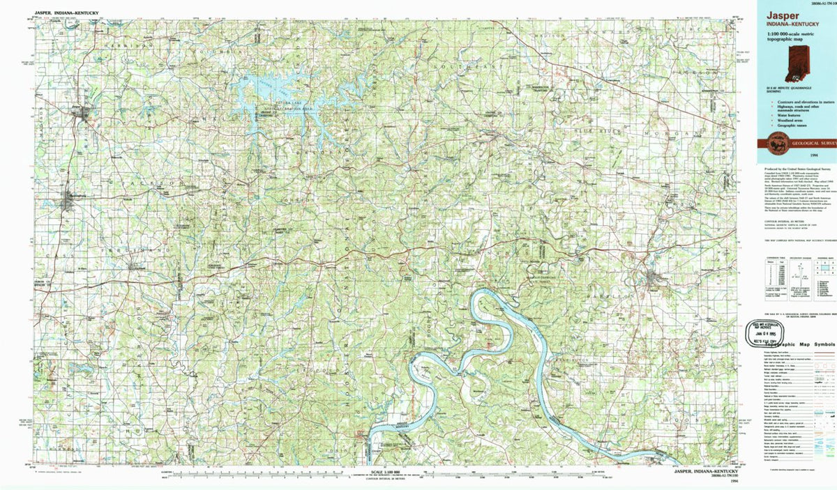 Jasper, IN-KY (1994, 100000-Scale) Map by United States Geological ...