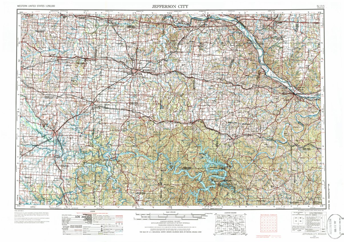 Jefferson City, MO (1955, 250000-Scale) Map by United States Geological ...