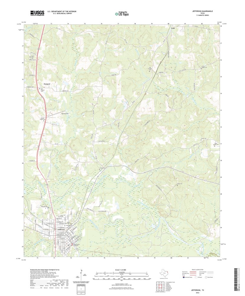 Jefferson, TX (2022, 24000-Scale) Map by United States Geological ...