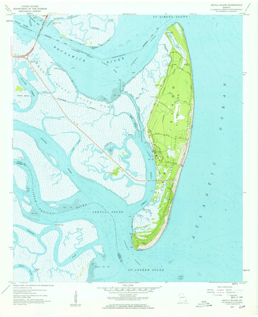 Jekyll Island, GA (1957, 24000-Scale) Map by United States Geological ...