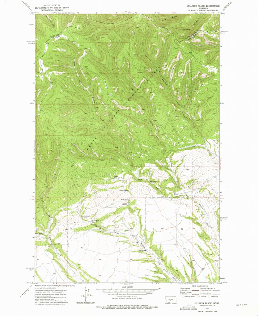 Jellison Place, MT (1972, 24000-Scale) Map by United States Geological ...