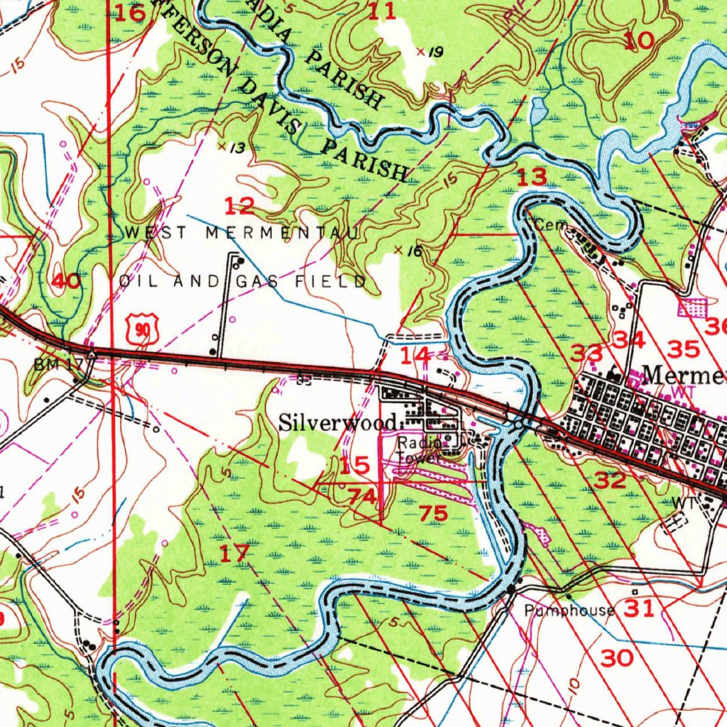 Jennings, LA (1955, 62500-Scale) Map by United States Geological Survey ...