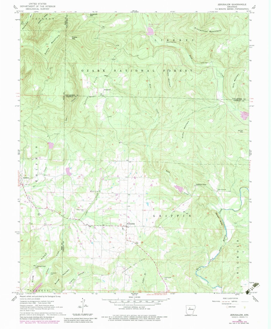 Jerusalem, AR (1962, 24000-Scale) Map by United States Geological ...