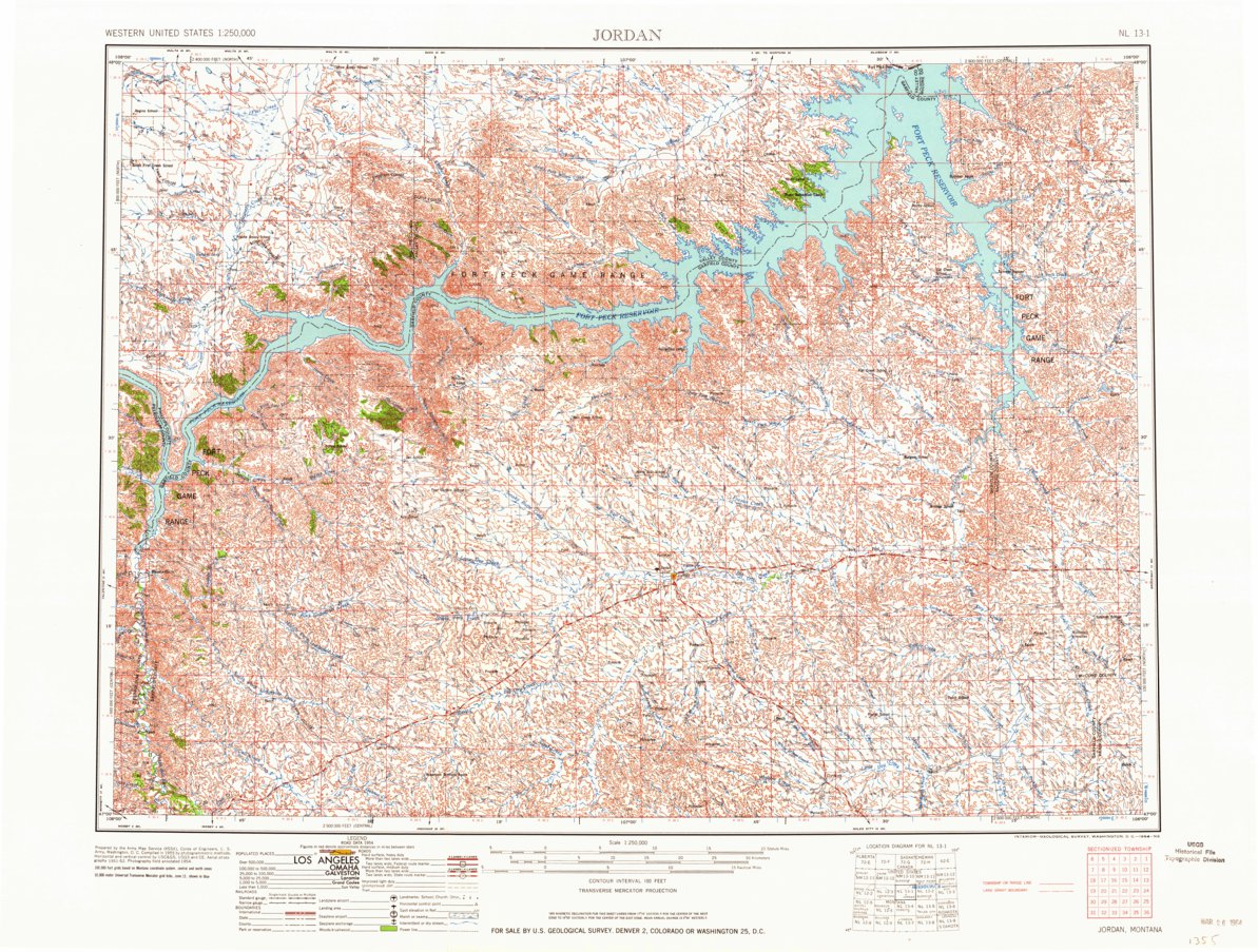 Jordan, MT (1964, 250000-Scale) Map by United States Geological Survey ...