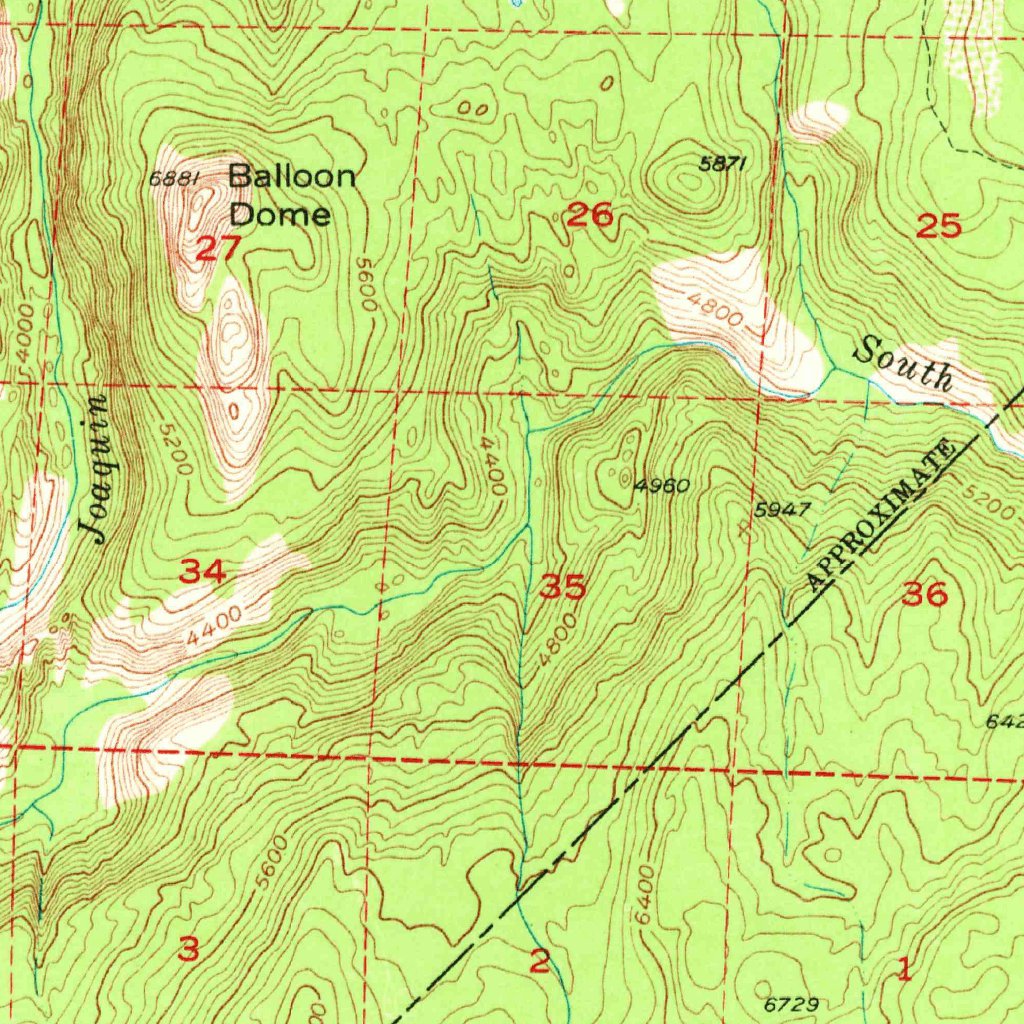 Kaiser Peak, CA (1953, 62500-Scale) Map by United States Geological ...