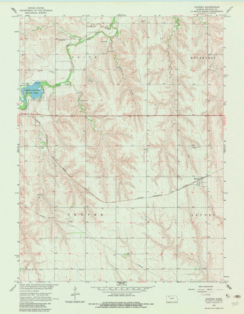 Kanona, KS (1965, 24000-Scale) Map by United States Geological Survey ...