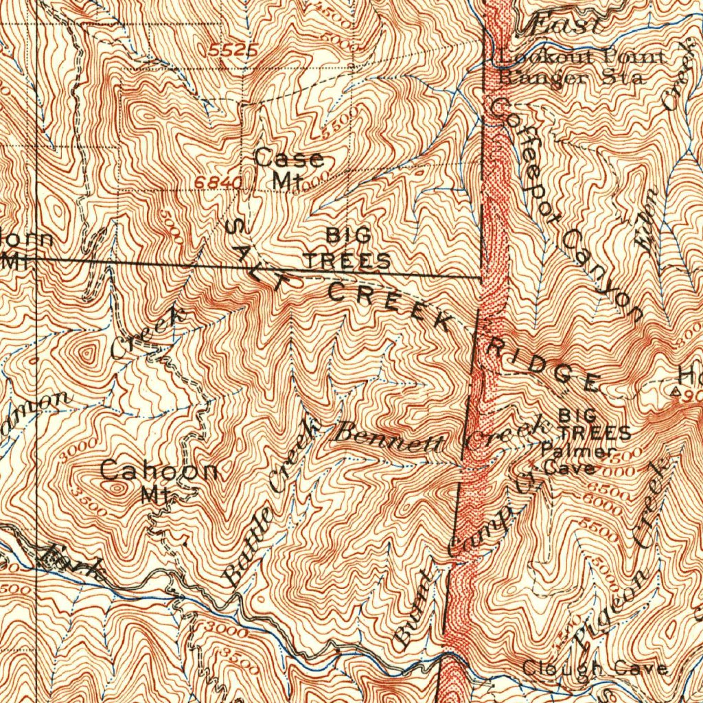 Kaweah, CA (1937, 125000-Scale) Map by United States Geological Survey ...