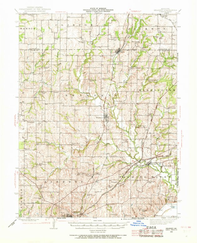 Kearney, MO (1942, 62500-Scale) Map by United States Geological Survey ...