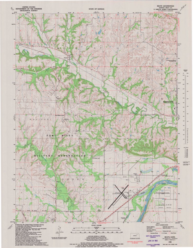 Keats, KS (1982, 24000-Scale) Map by United States Geological Survey ...
