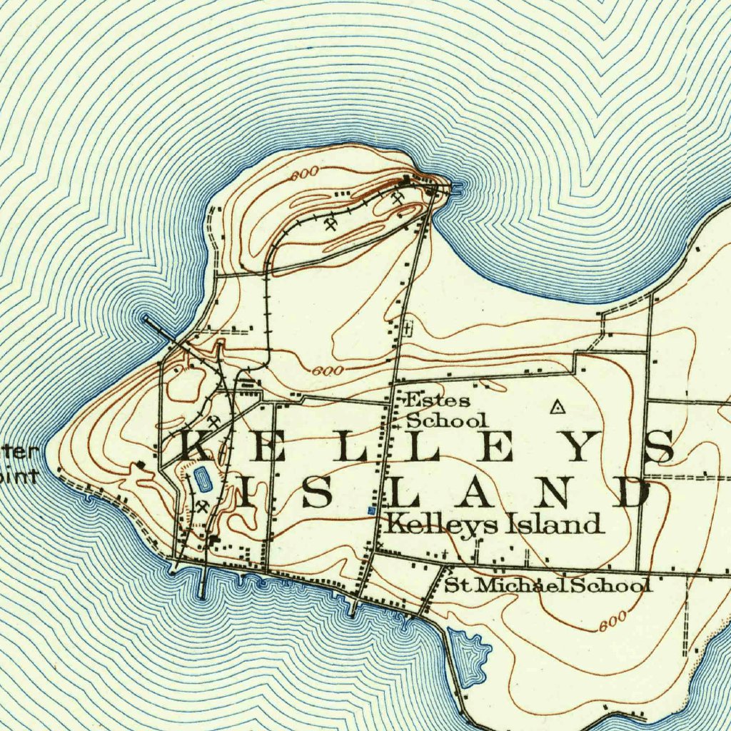 Kelleys Island, OH (1919, 62500-Scale) Map by United States Geological ...