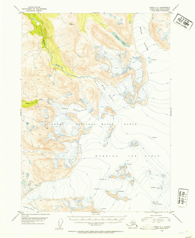 Kenai A-1, AK (1952, 63360-Scale) Map by United States Geological ...