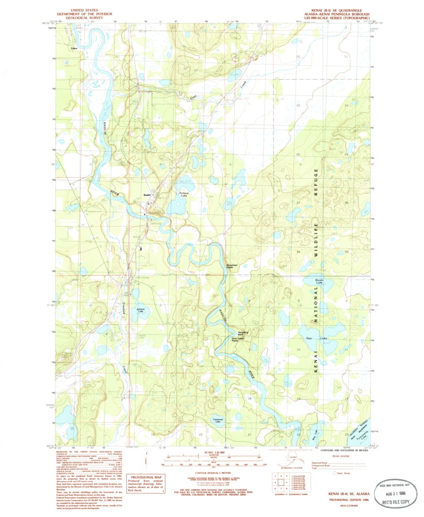Kenai B-4 SE, AK (1986, 25000-Scale) Map by United States Geological ...